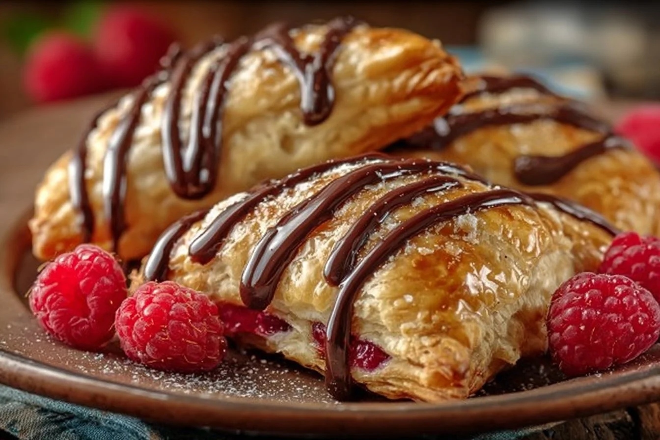 Raspberry Brie Chocolate Puff Pastries