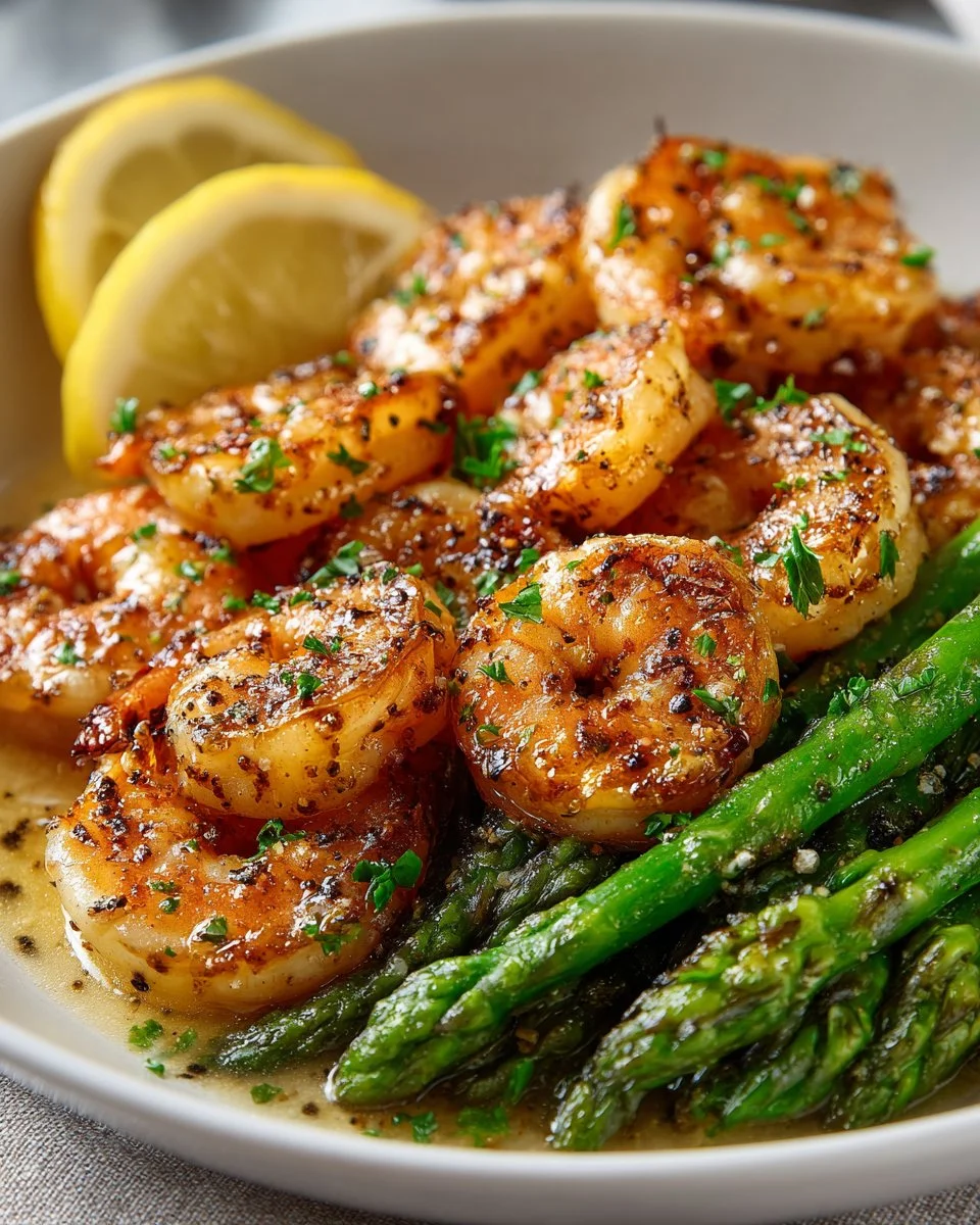 15-Minute Lemon Garlic Butter Shrimp with Asparagus