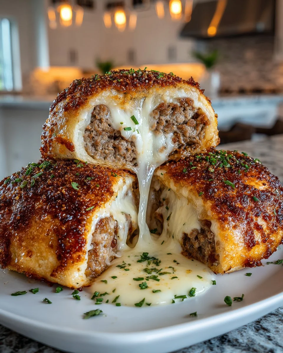 Garlic Parmesan Cheeseburger Bombs