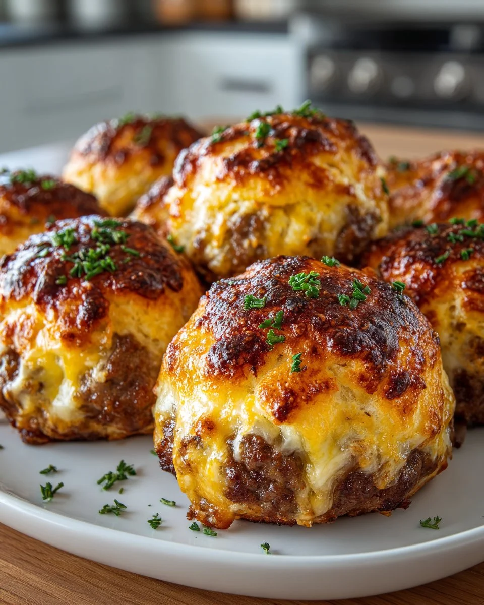 Garlic Parmesan Cheeseburger Bombs