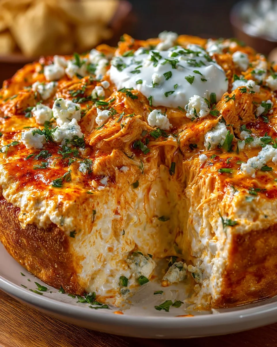 Greek Yogurt Buffalo Chicken Dip without Cream Cheese