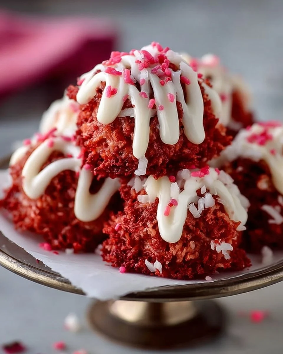 Red Velvet Coconut Macaroons