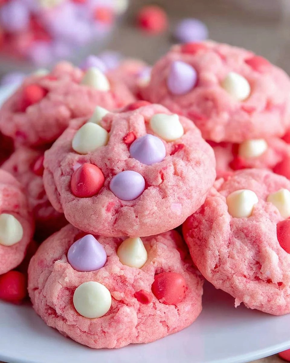 Strawberry Cake Mix Cookies