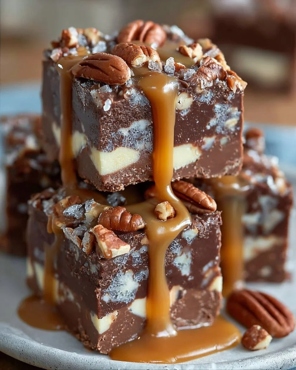 Triple Chocolate Turtle Fudge