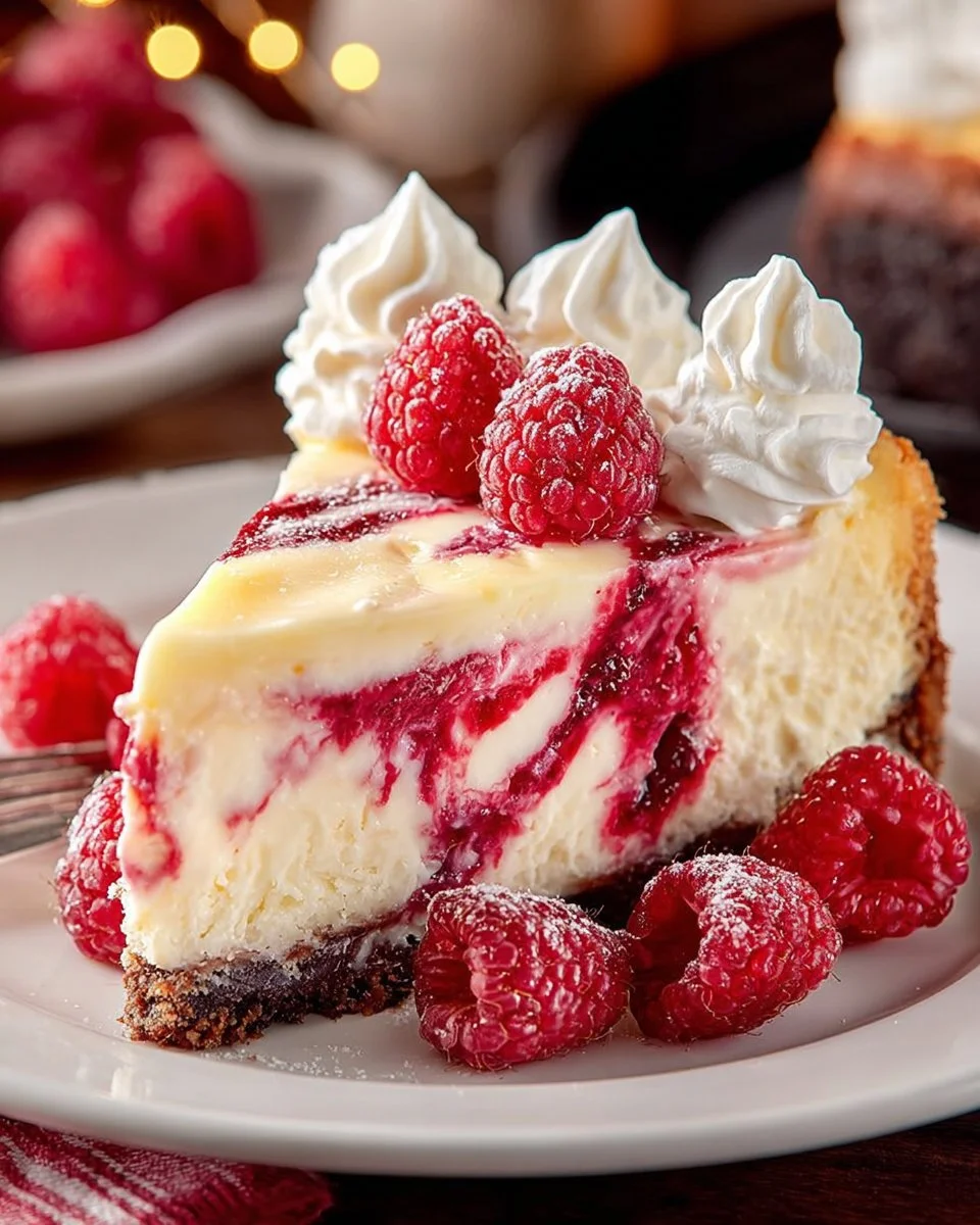 White Chocolate Raspberry Cheesecake