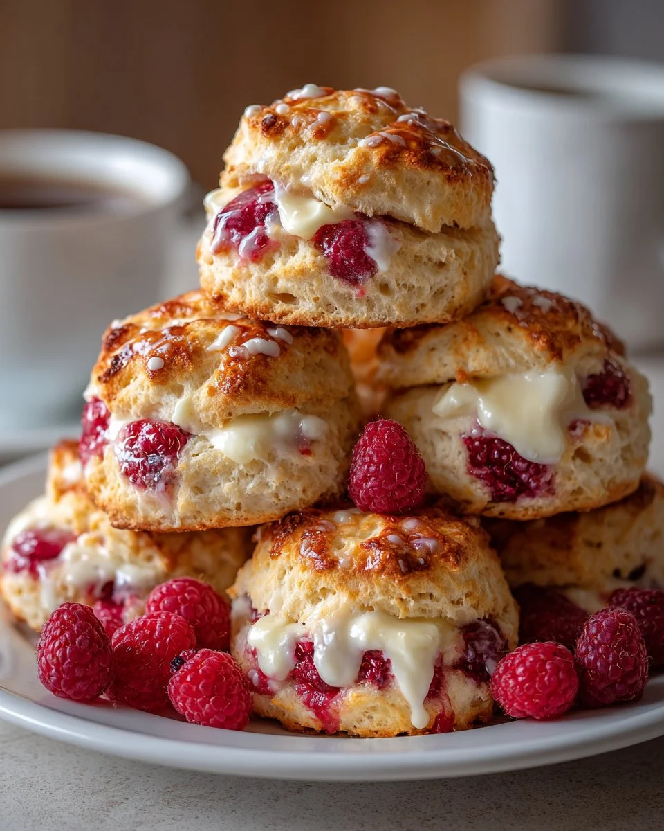 Raspberry White Chocolate Scones